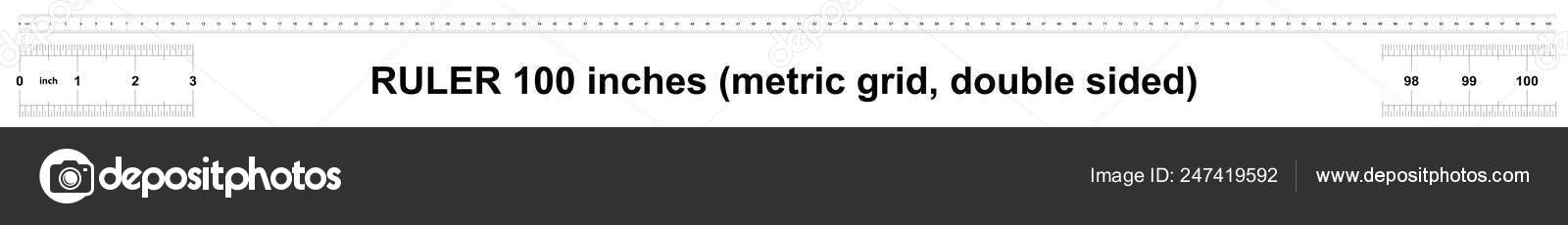 Ruler 100 Inches Metric Division Price Inch Ruler Double Sided Stock ...