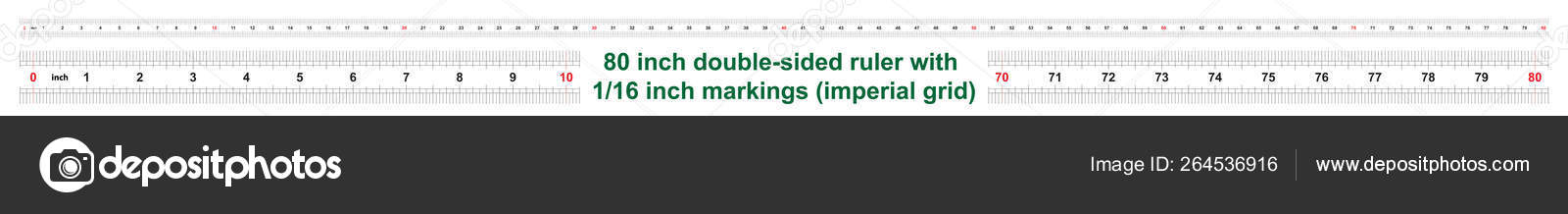 80 inch double-sided ruler. Marking accuracy is one sixteenth of an ...