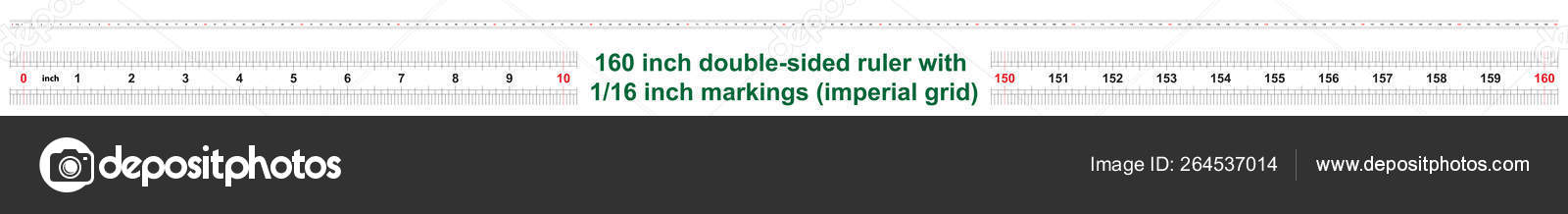 160 inch double-sided ruler. Marking accuracy is one sixteenth of an ...