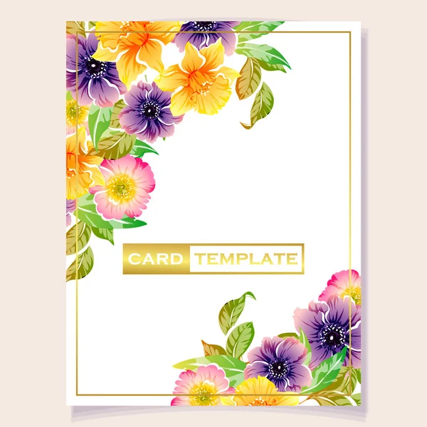 Floral Template Invitation Card Background Vector Illustration Stock ...