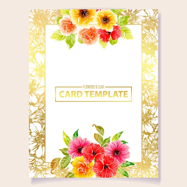 Amazing Flowers Blossom Card Template Simply Vector Illustration Stock ...