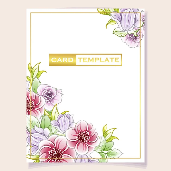 Floral Template Invitation Card Background Vector Illustration Stock ...