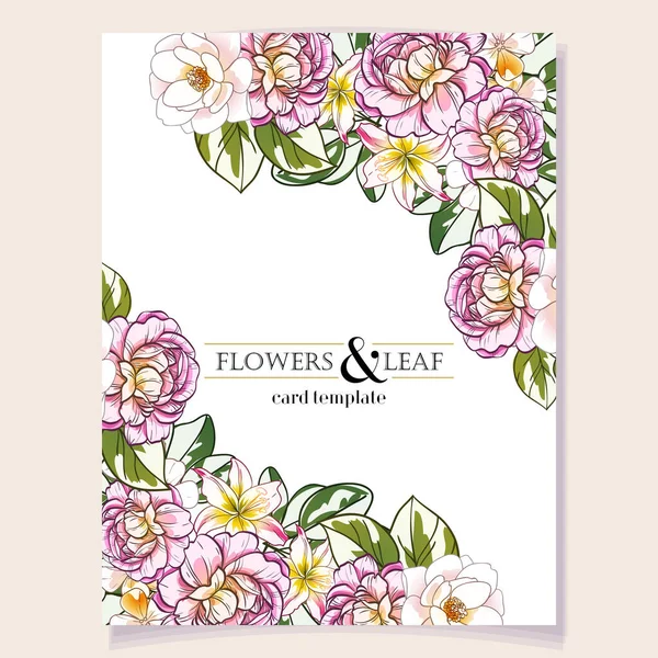 Floral Template Invitation Card Background Vector Illustration Stock ...