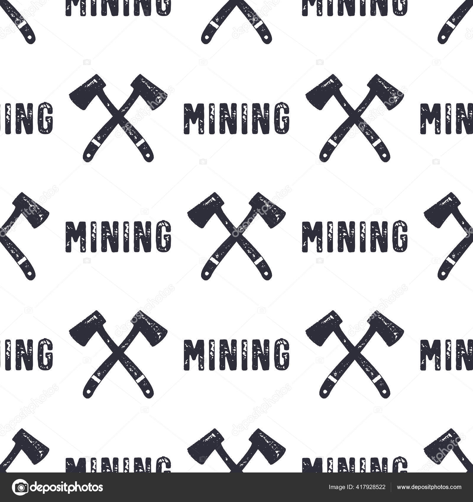 Hand Drawn Mining Seamless Background Can Used Classicd Esignation Gold ...