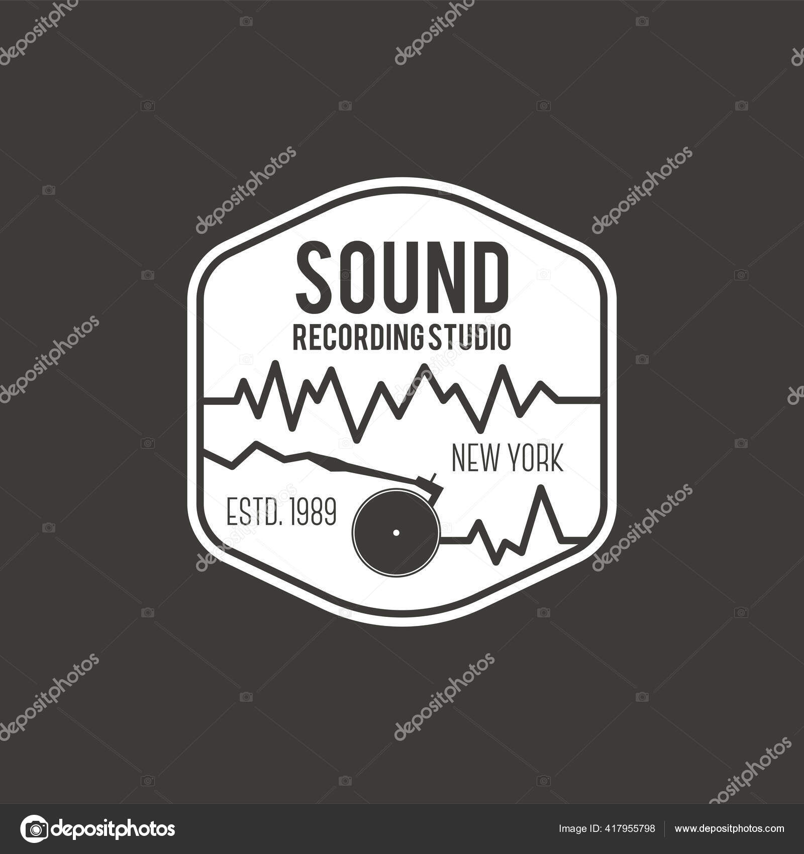 Sound Recording Studio Vector Label Badge Emblem Logo Musical ...
