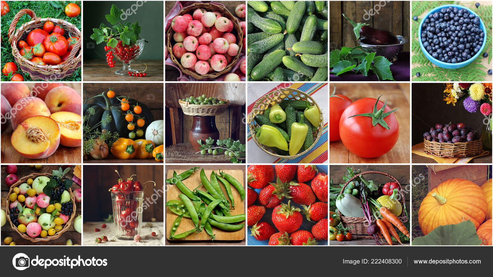 Collage Vegetables Berries Fruits Set Square Pictures You Can Make ...