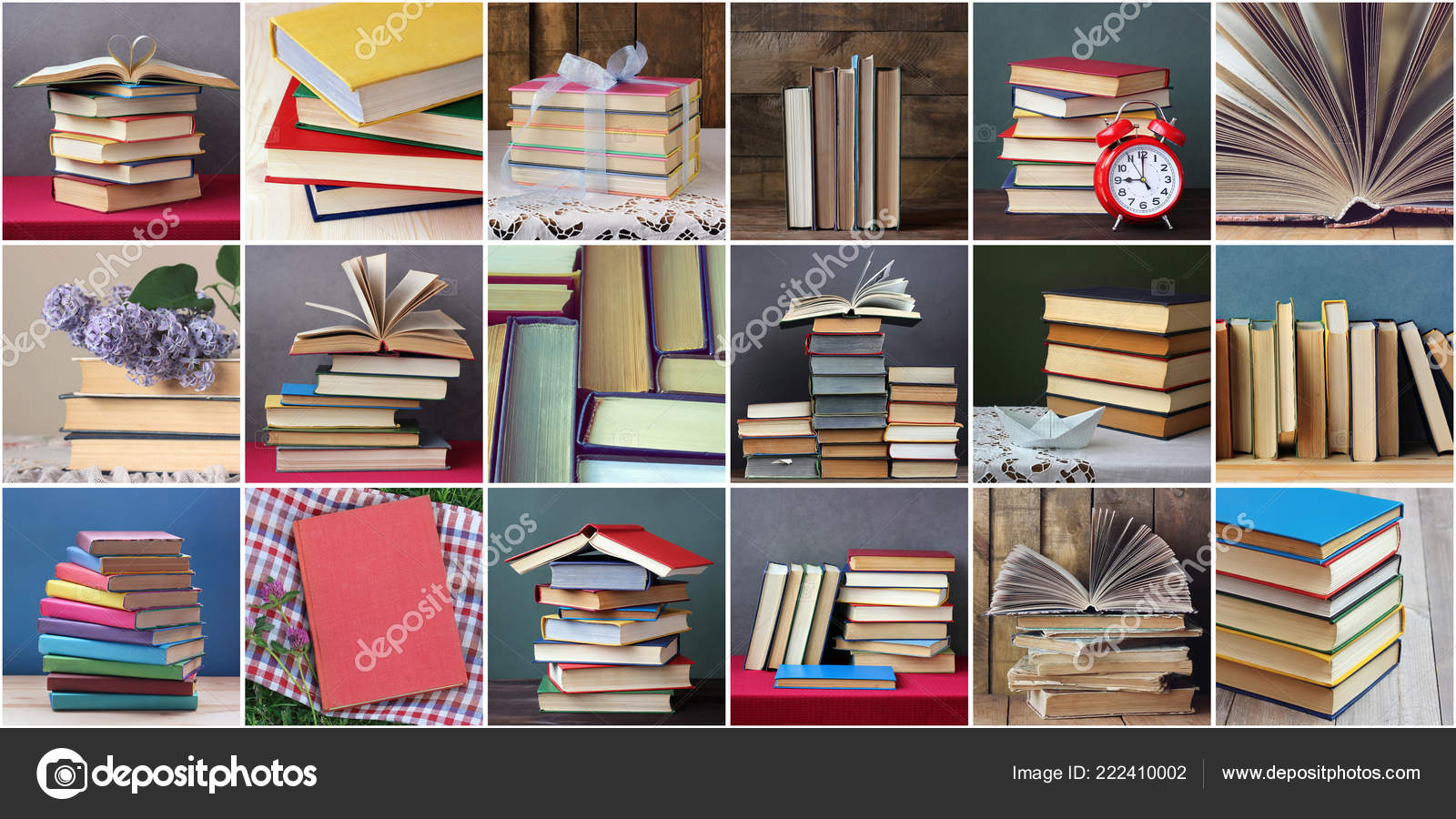 Collage Con Libros Libros Texto Biblioteca Literatura Educación Usted ...