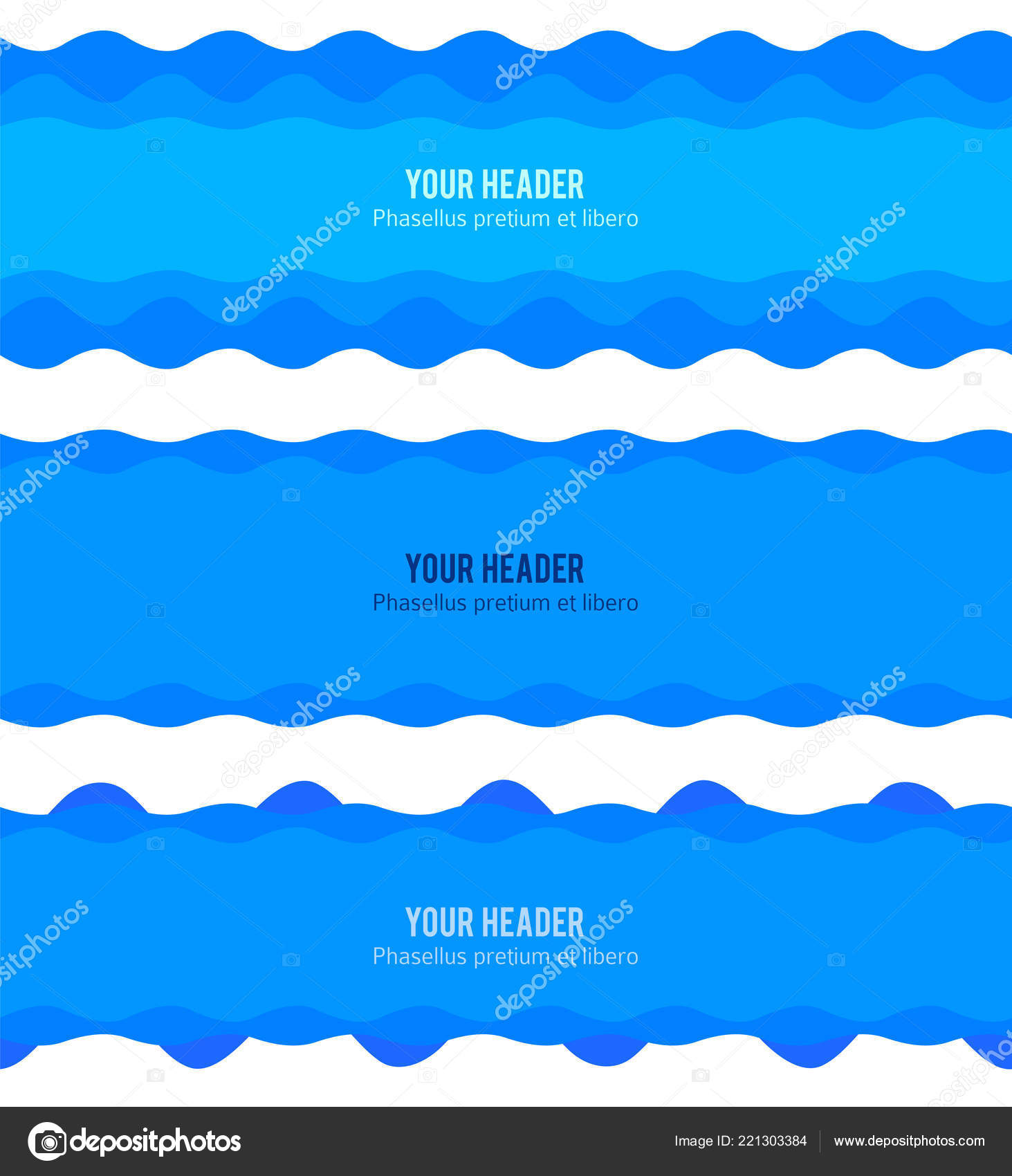 Freshness Natural Theme Fresh Water Background Blue Set Elements Design ...