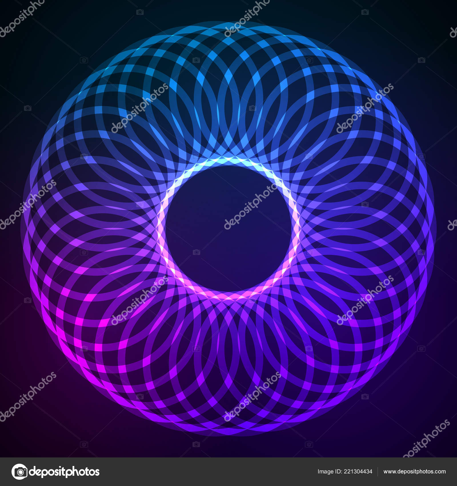 Circular Wireframe Mesh Logo Element Vector Illustration Eps10 Digital ...