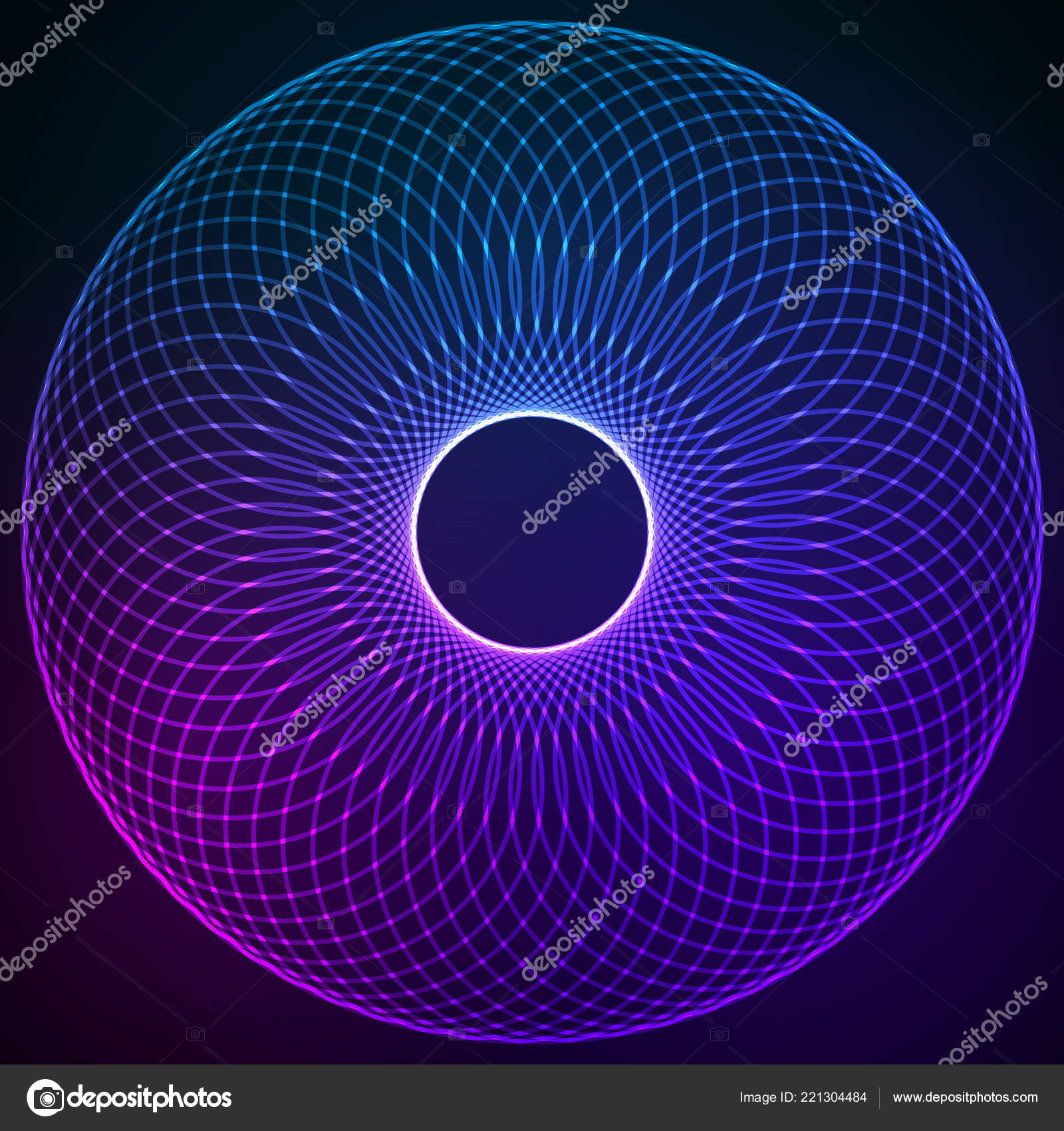 Circular Wireframe Mesh Logo Element Vector Illustration Eps10 Digital ...