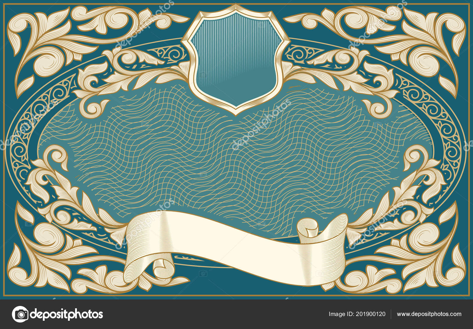 Ornate Vintage Card Filigree Vector Illustration Stock Vector Image by ...