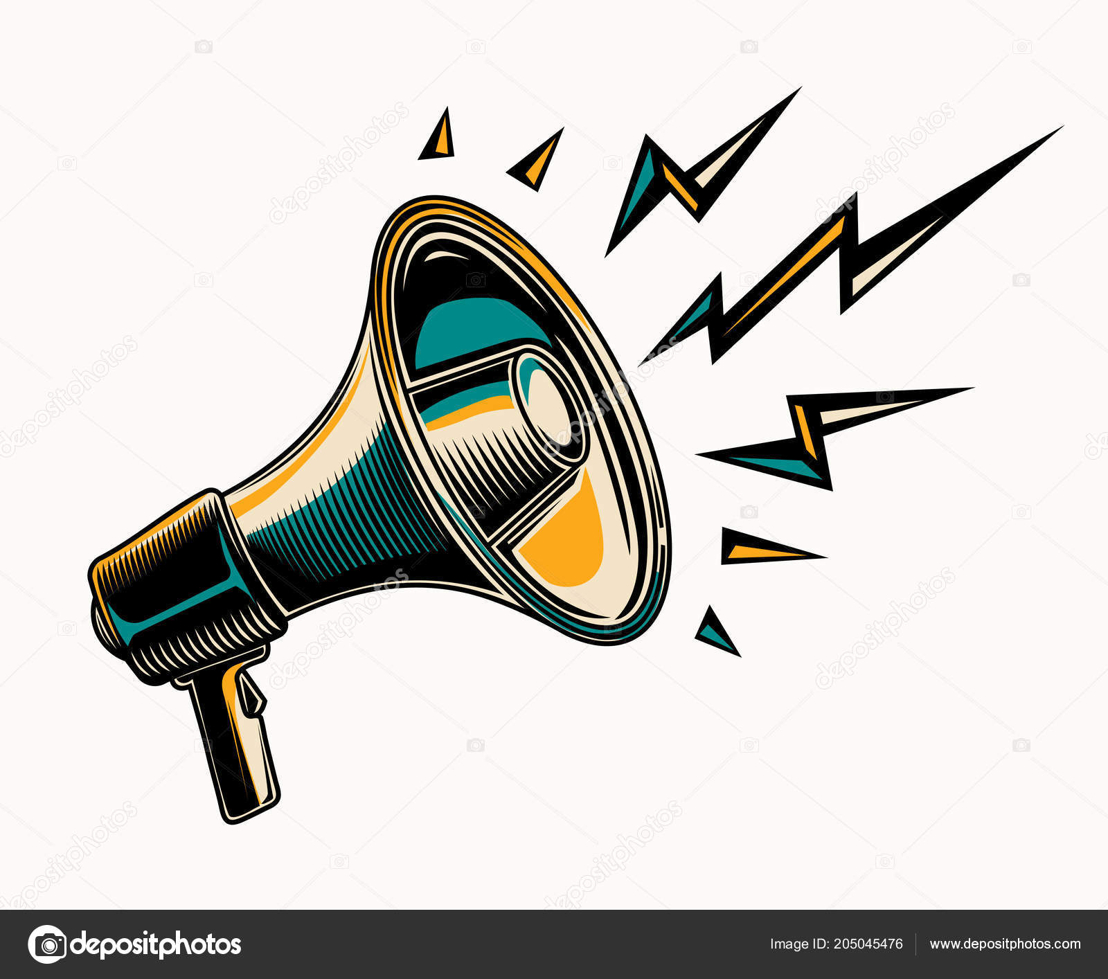 Hand Drawn Megaphone Icon Vector Illustration Stock Vector Image by ©alex_scholar #205045476