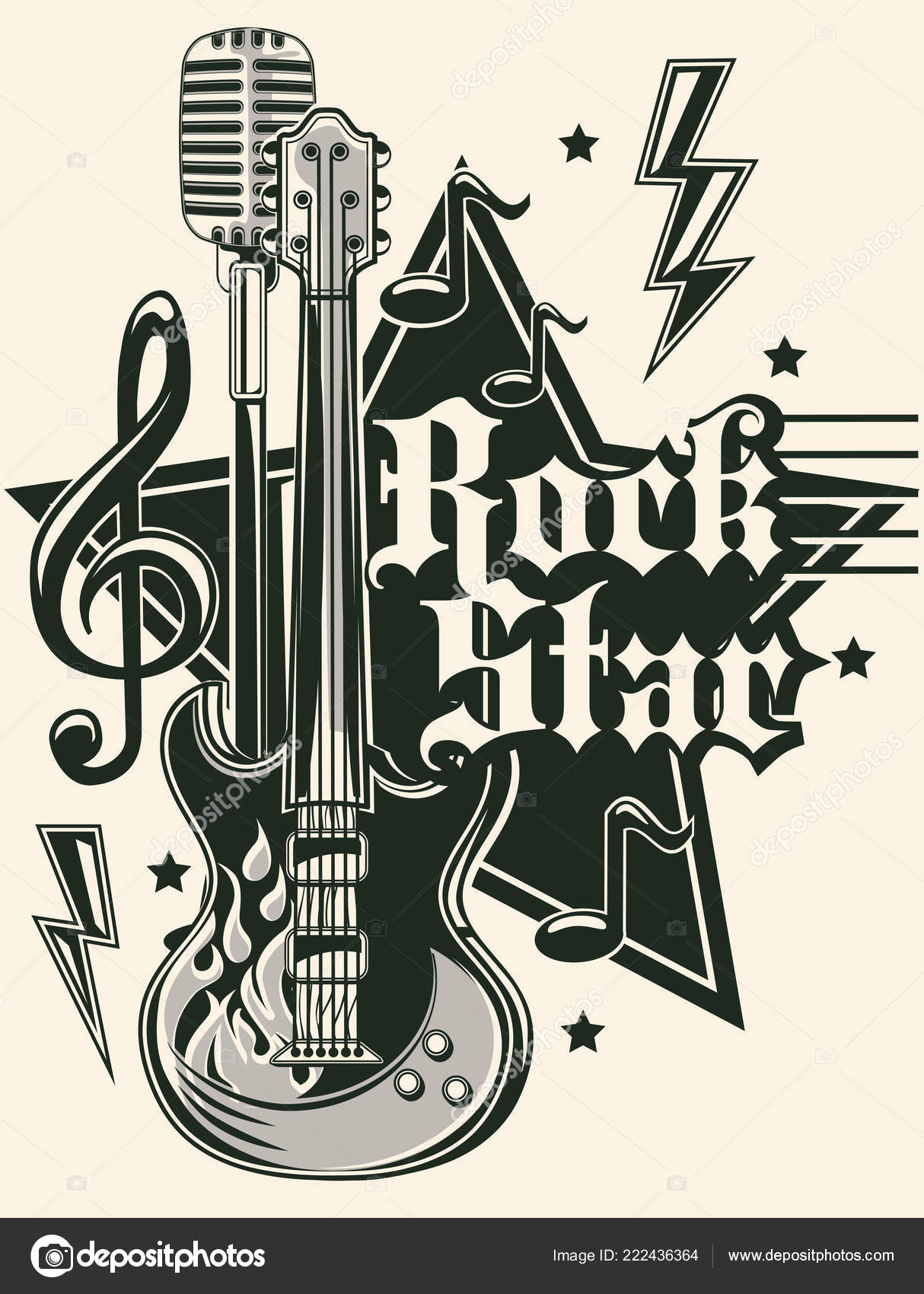 Rock Star Guitar Vector