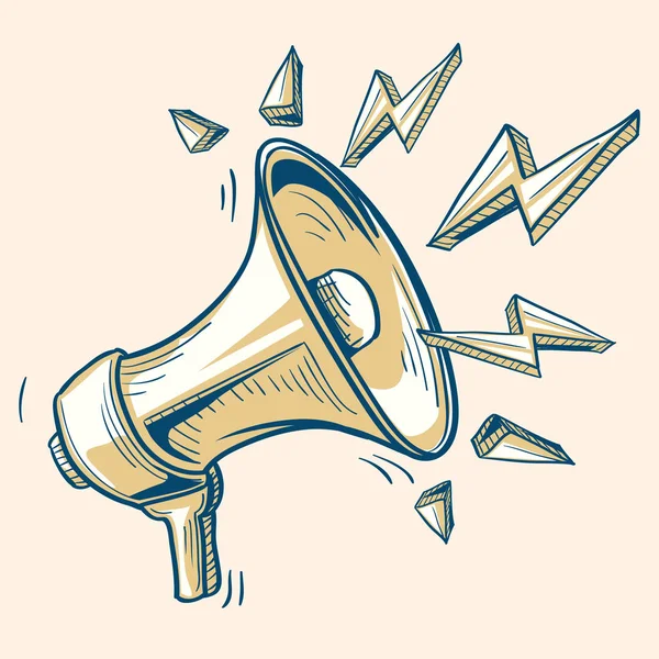 Hand Drawn Megaphone Icon Vector Illustration Stock Vector Image by ©alex_scholar #205045476