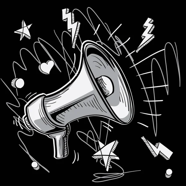 Hand Drawn Megaphone Icon Vector Illustration Stock Vector Image by ©alex_scholar #205045476