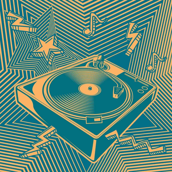 Funky Colorful Drawn Turntable Stock Vector Image by ©alex_scholar ...