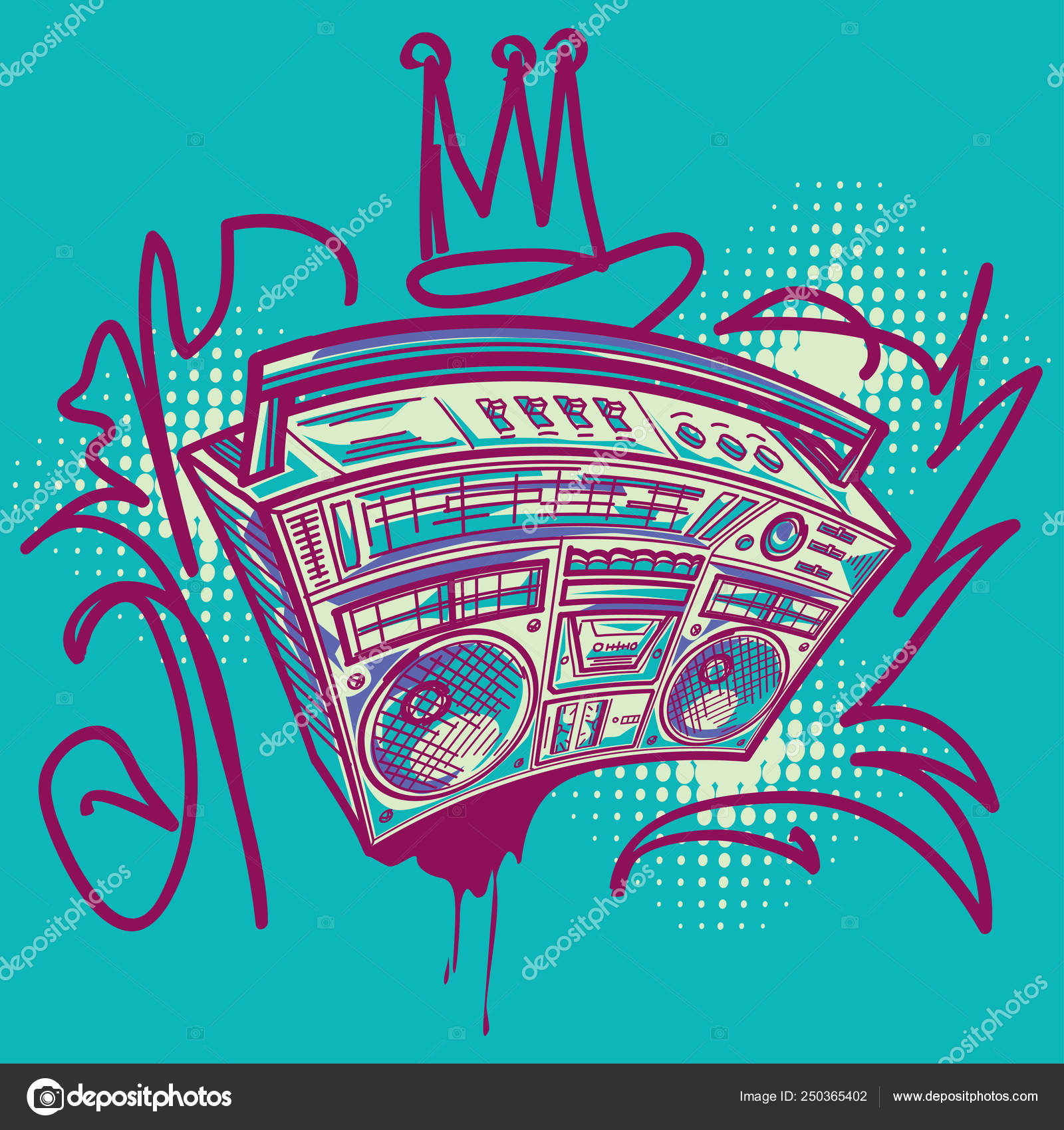 Boombox Graffiti Wallpaper