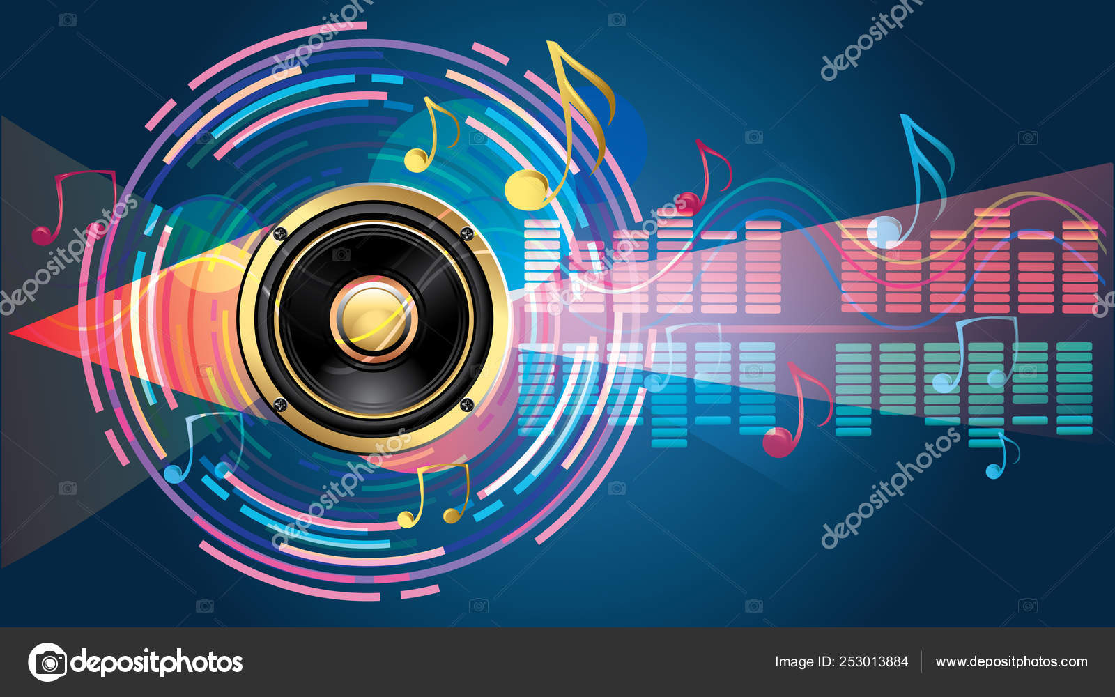 Speaker Notes Funky Modern Musical Background Stock Illustration by ...