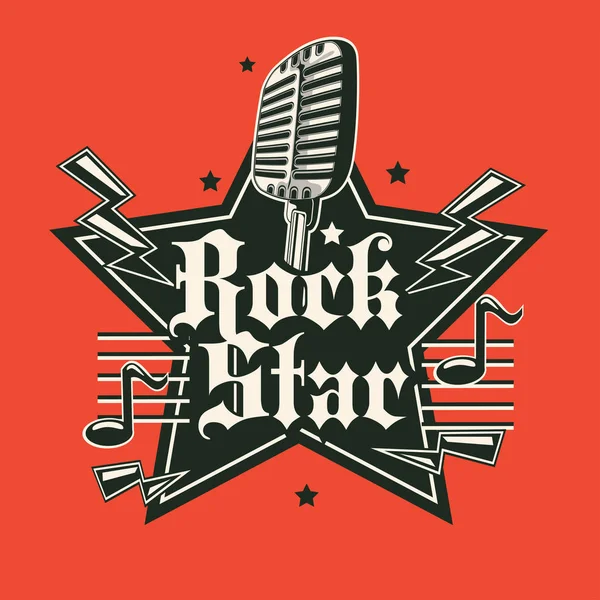 Rock star emblem — Stock Vector © alex_scholar #109770294