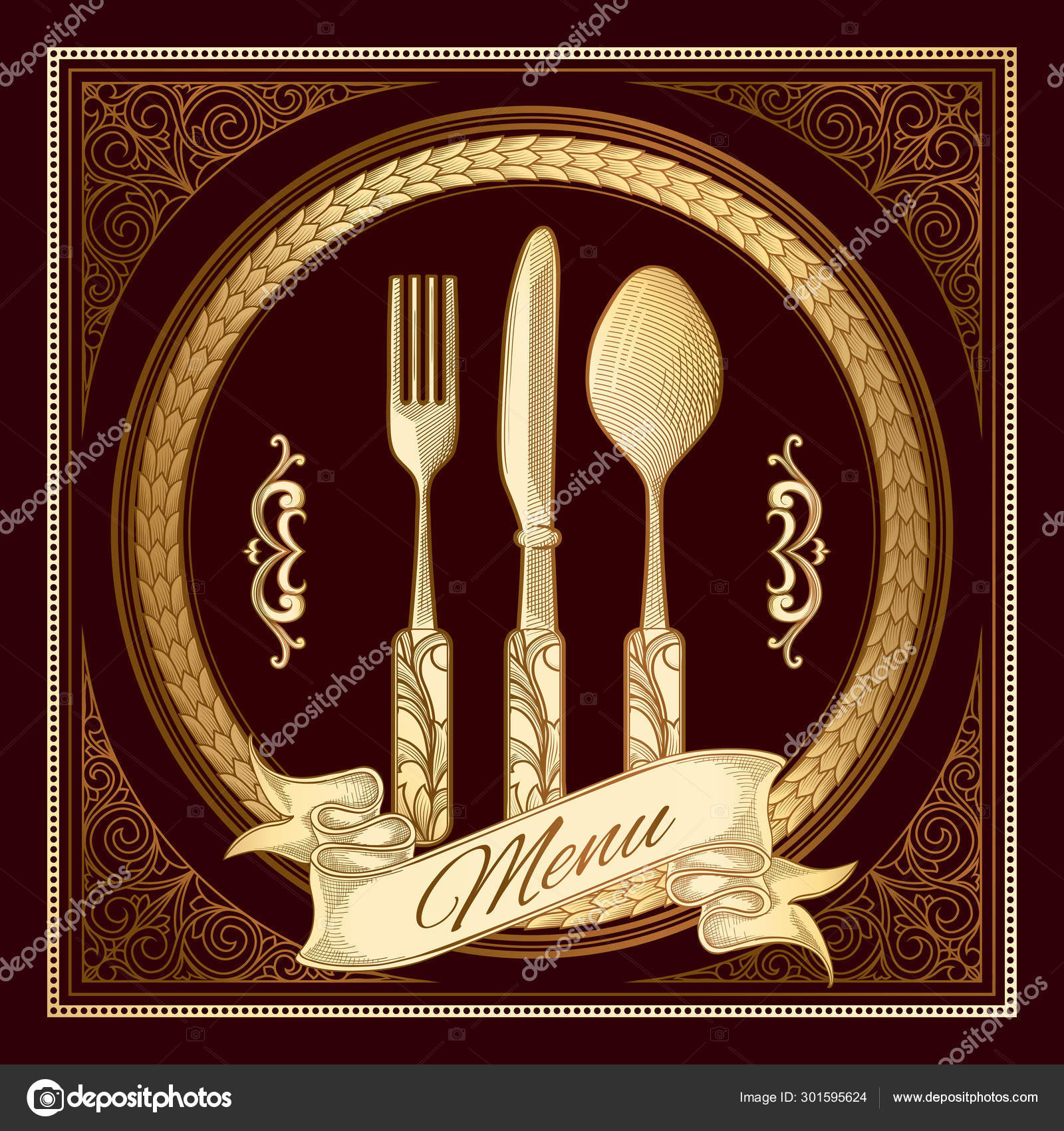 Restaurant Menu Design Decorative Card Stock Vector by ©alex_scholar ...