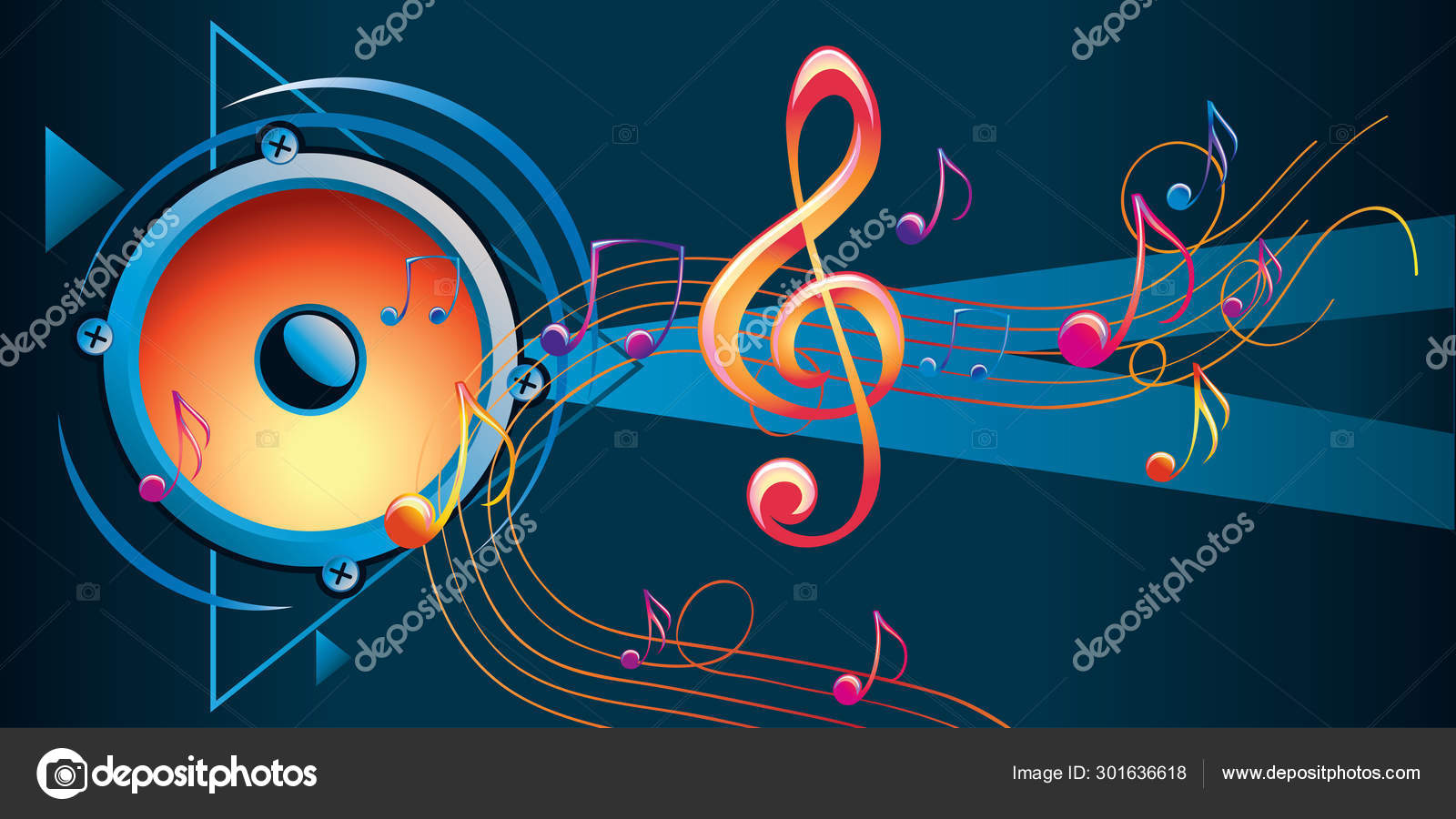 Speaker Notes Musical Design — Stock Vector © alex_scholar #301636618