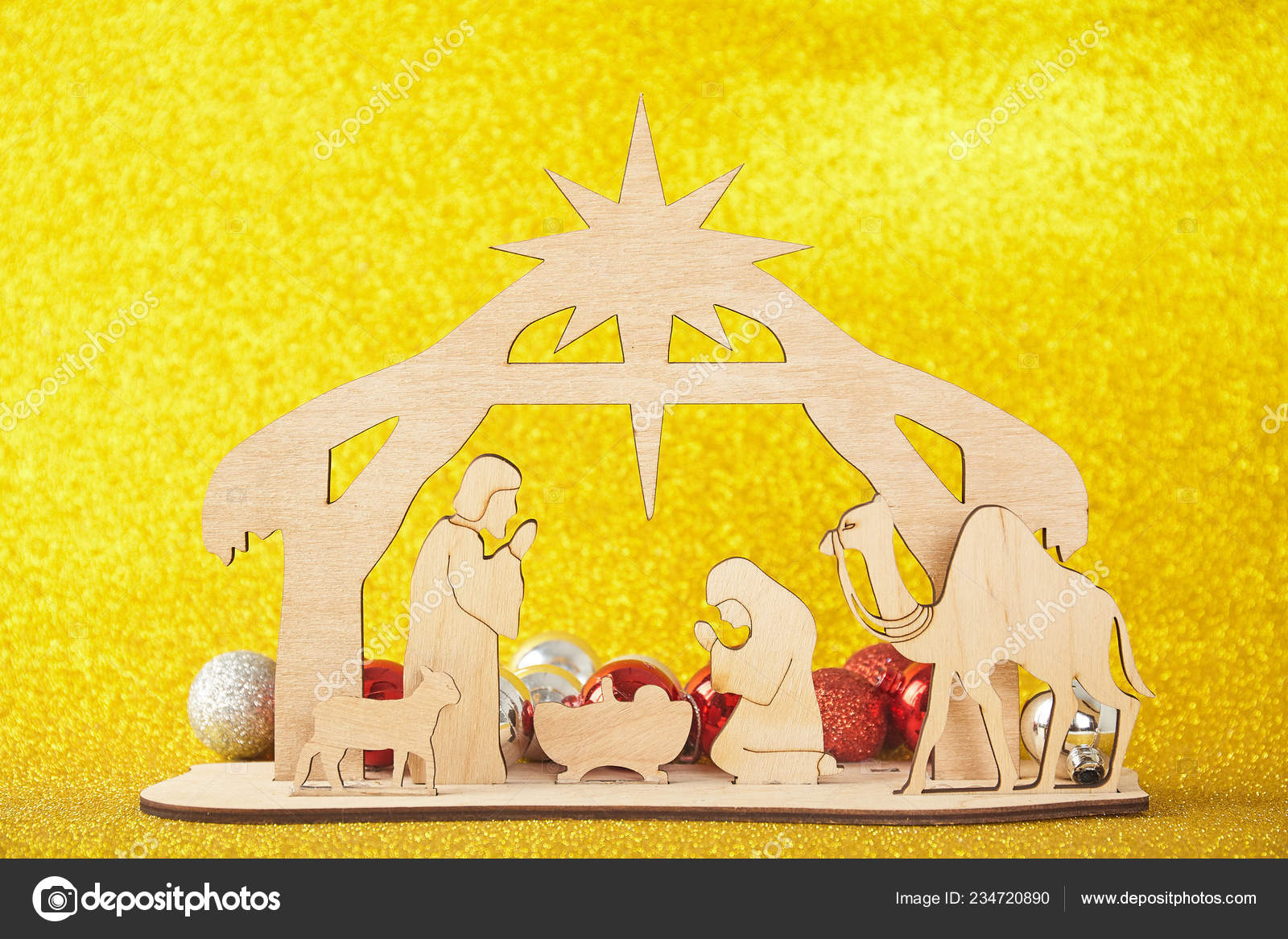Baby Jesus In A Manger Silhouette
