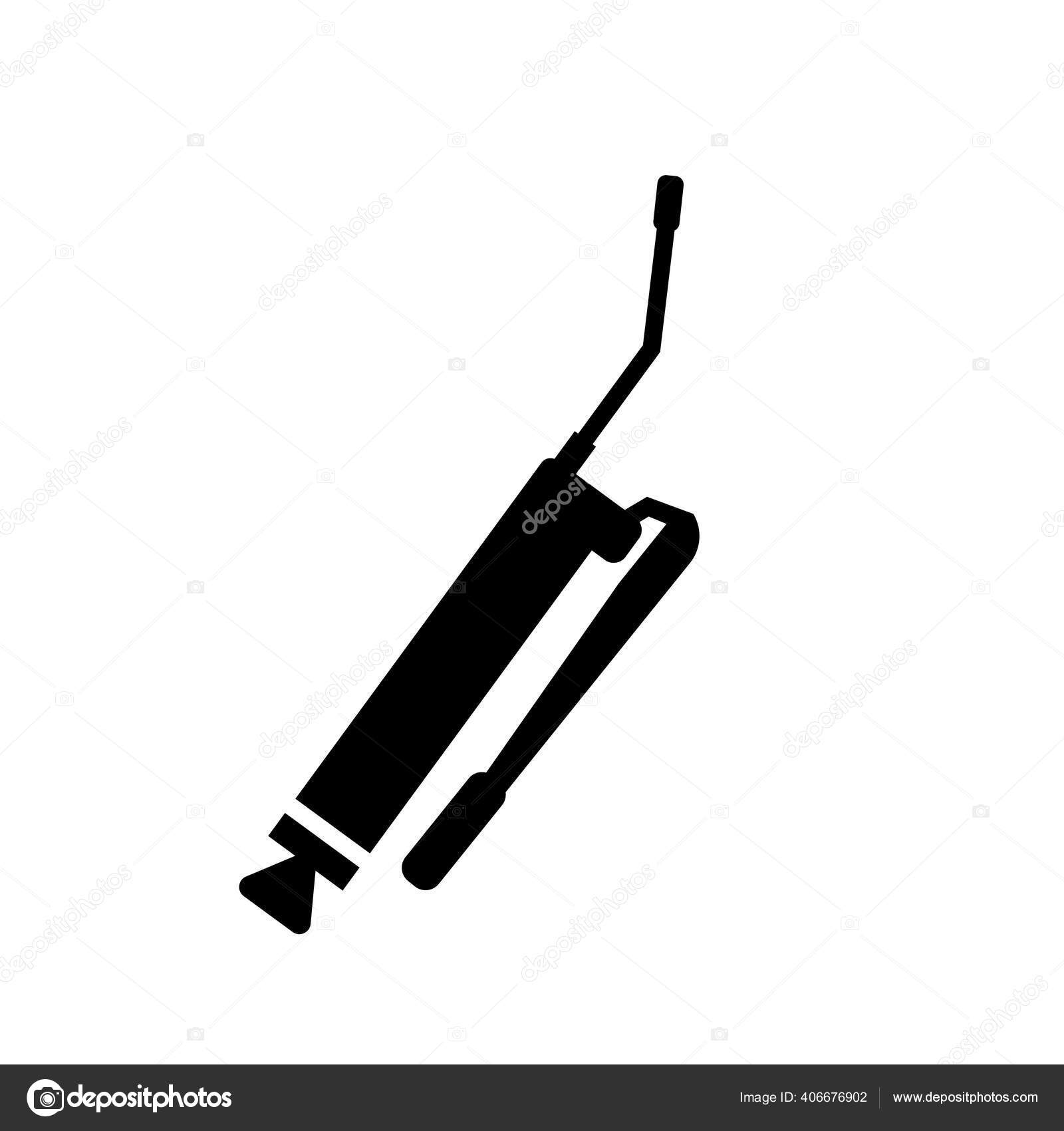 Grease Gun Glyph Icon White Background Stock Vector Stock Vector by ...