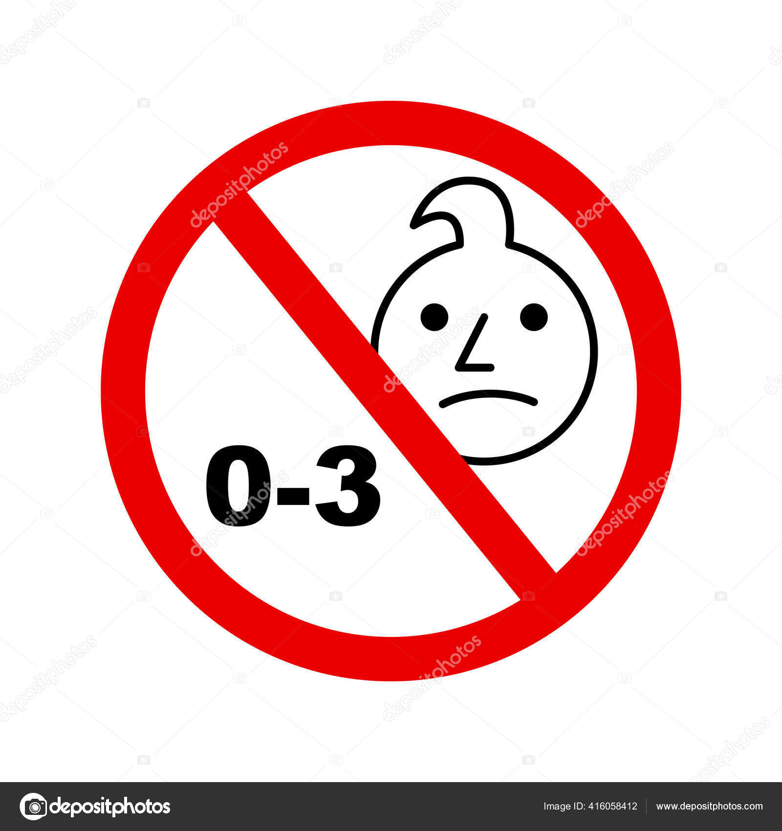 Suitable Children Years Symbol Silhouette Child Red Circle Vector Stock ...