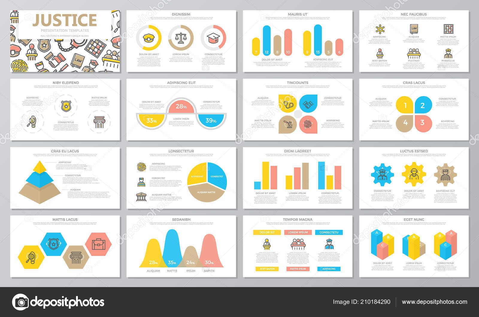 Vector Template Multipurpose Presentation Slides Graphs Charts Stock ...