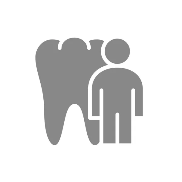 Diente con ícono gris hombre. Órgano en el símbolo de la cavidad oral 2023