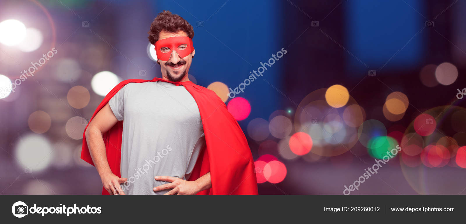 Crazy Man Super Hero Smiling Proudly Confidently Arms Hands Hips ...