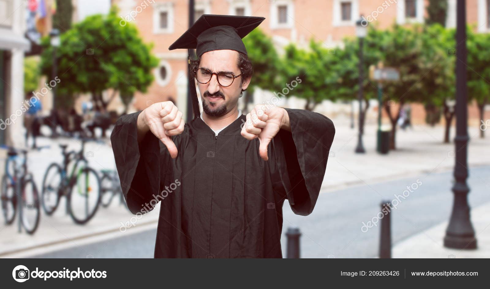 Graduate Bearded Man Angry Aggressive Menacing Pose Ready Fight Showing ...