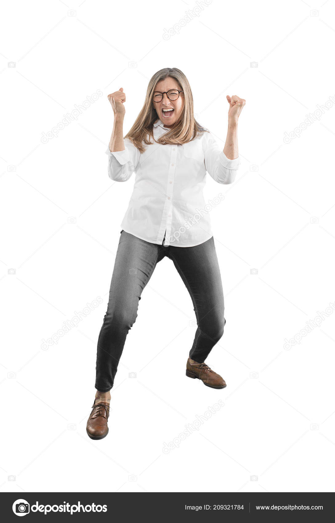 Senior Beautiful Woman Gesturing Expressive Full Body View — Stock ...