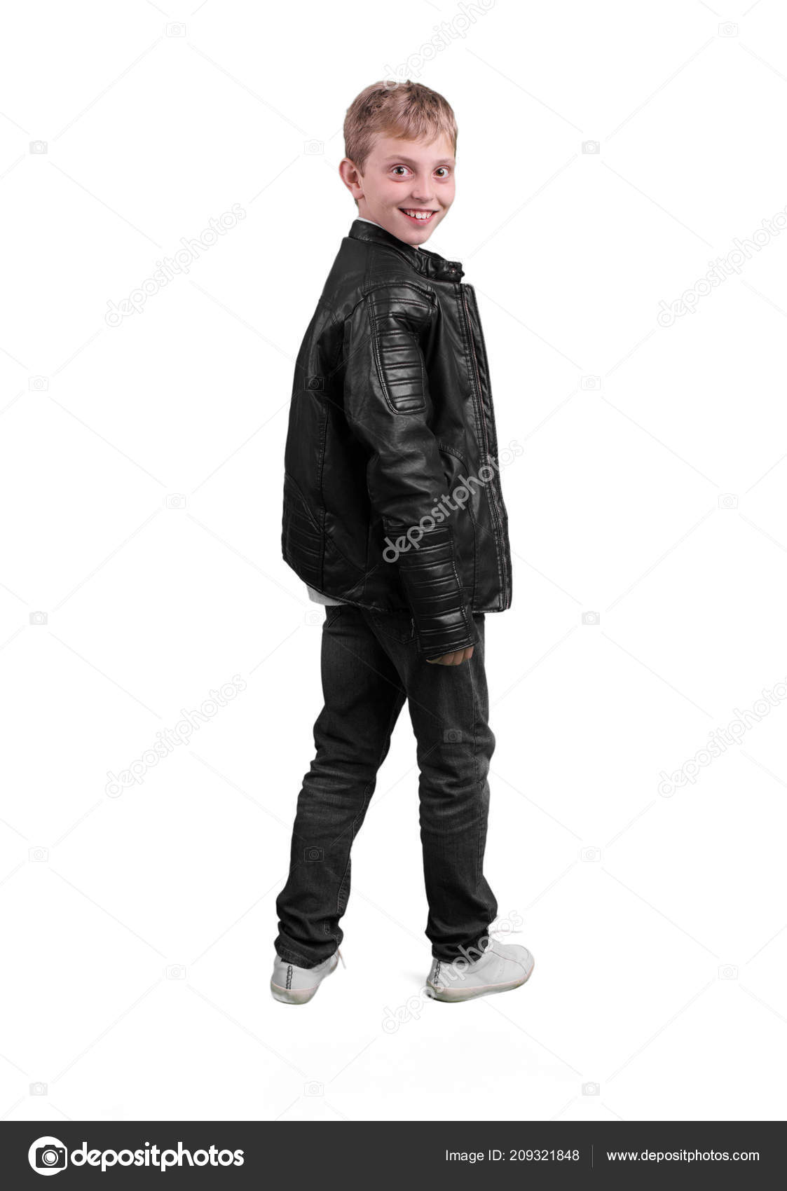 Blonde Handsome Boy Gesturing Expressive Full Body View — Stock Photo ...