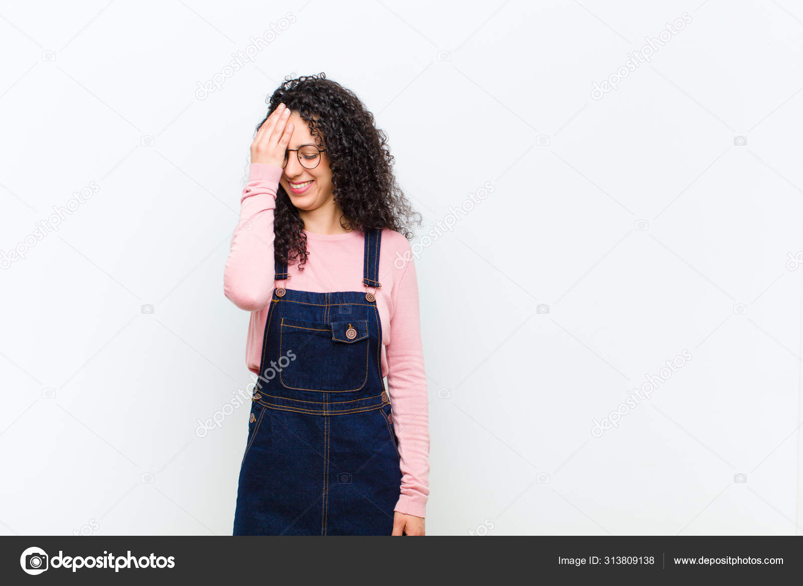 Young Pretty Woman Laughing Slapping Forehead Saying Doh Forgot Stupid ...