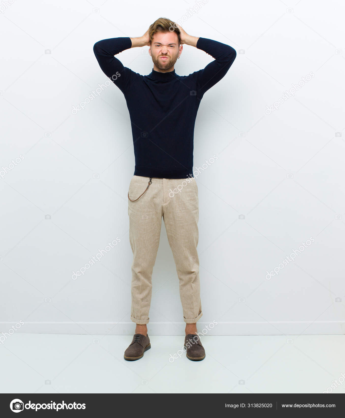 Scared Man Full Body