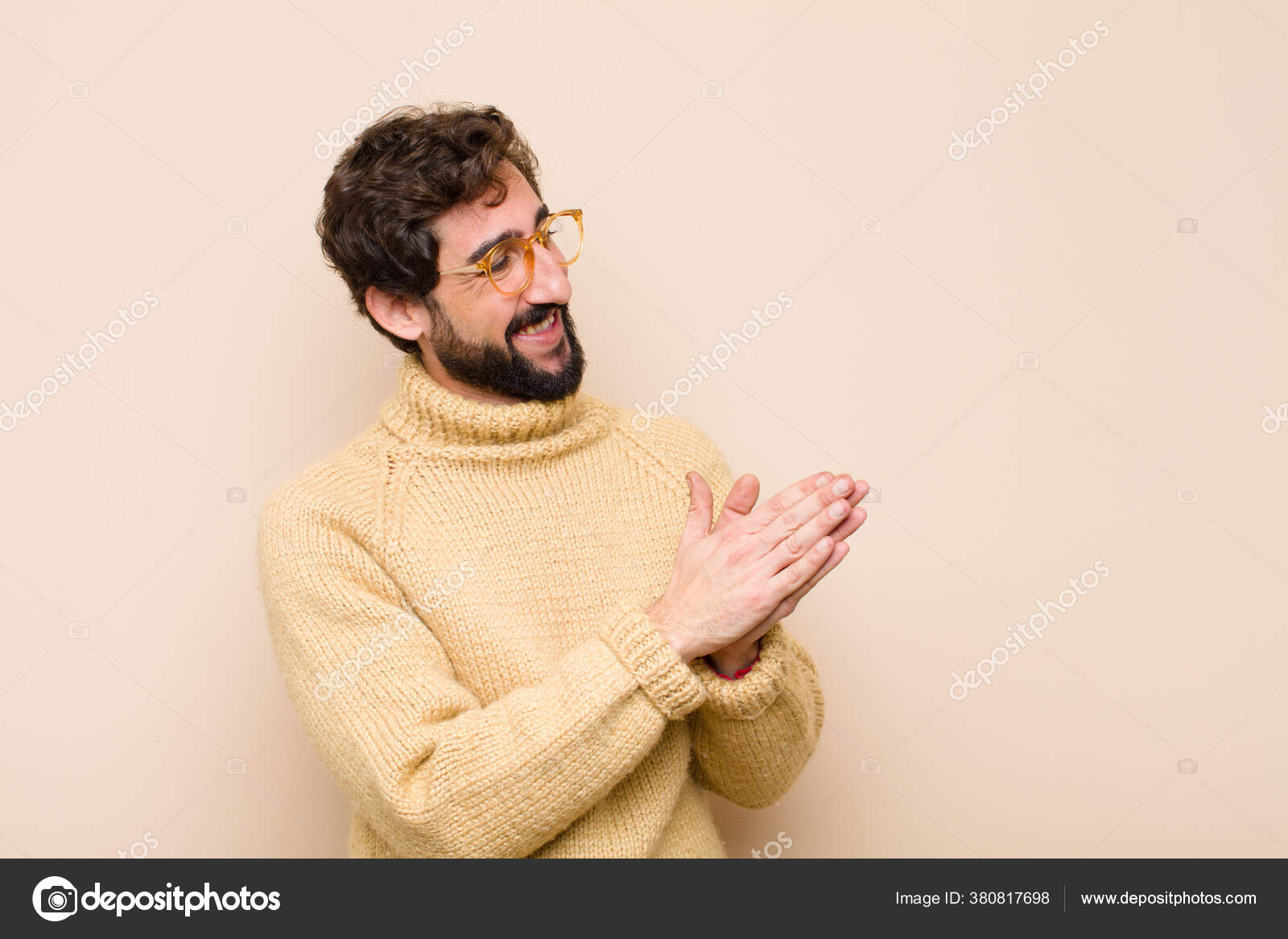 Young Cool Man Feeling Happy Successful Smiling Clapping Hands Saying ...