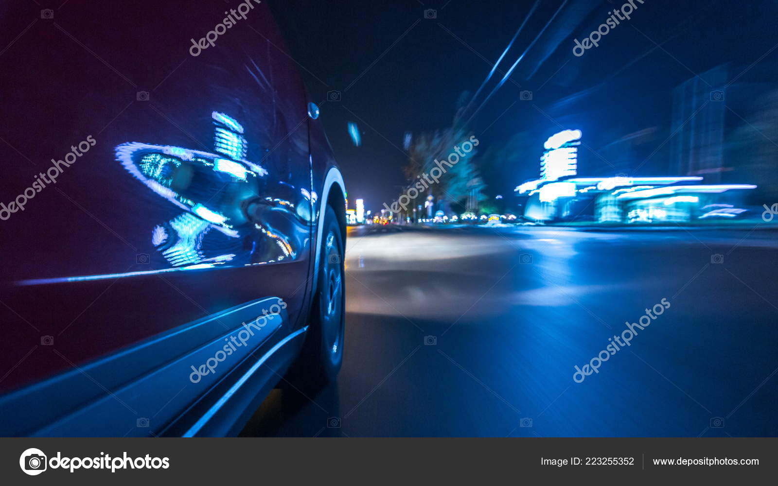 Drivelapse Side Car Moving Night Highway Timelapse Hyperlapse Road ...