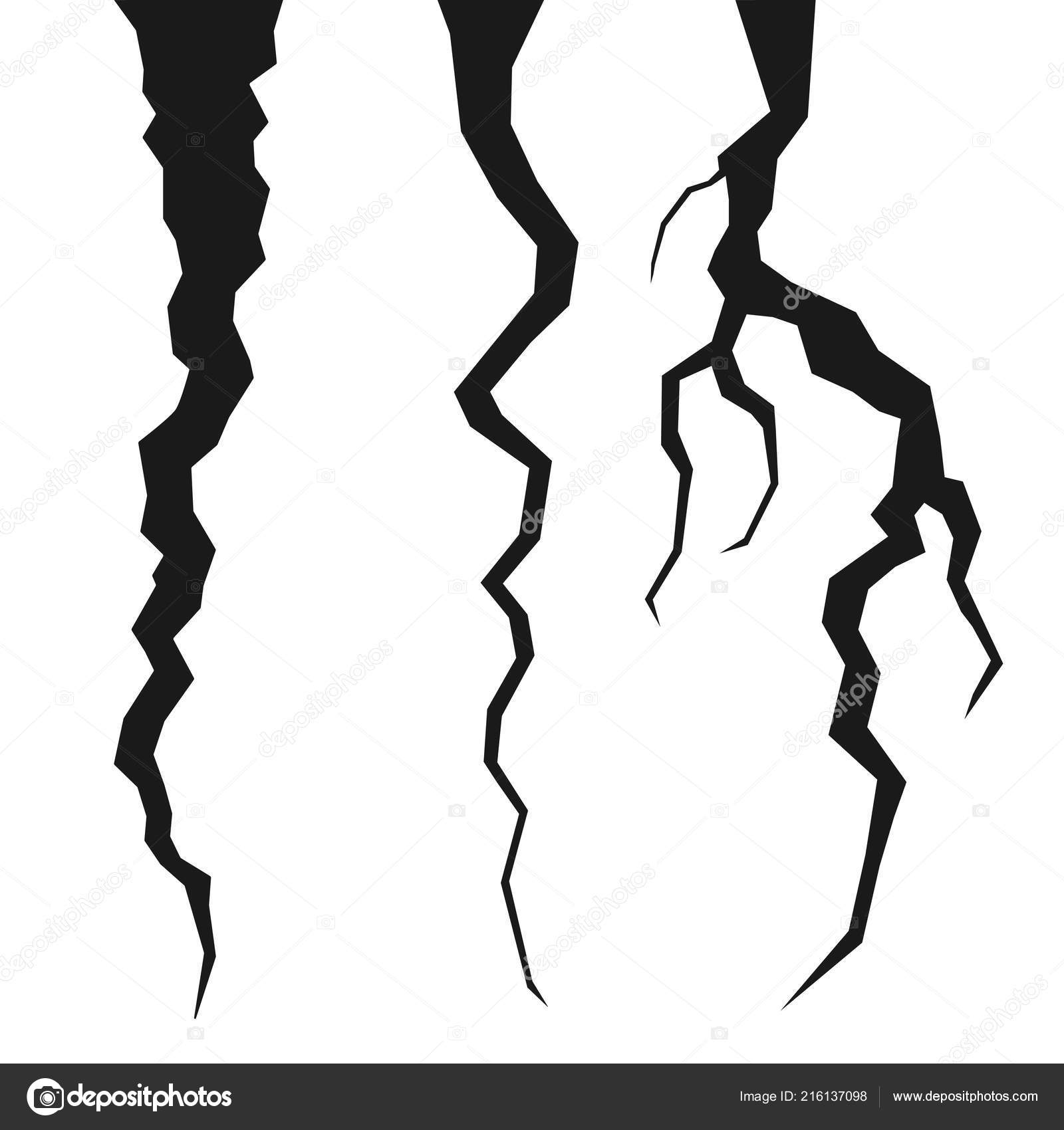 Set Rift Cleft Crack Vector Illustration Isolated White Background ...