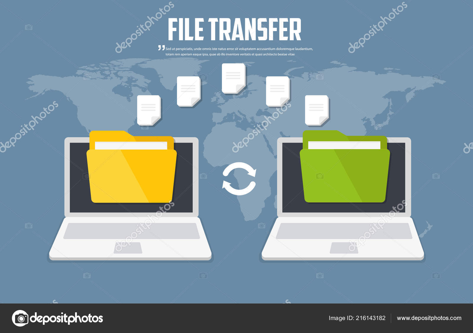 Transfer Files Communication Two Computers Stock Vector Image by ©4zeva ...
