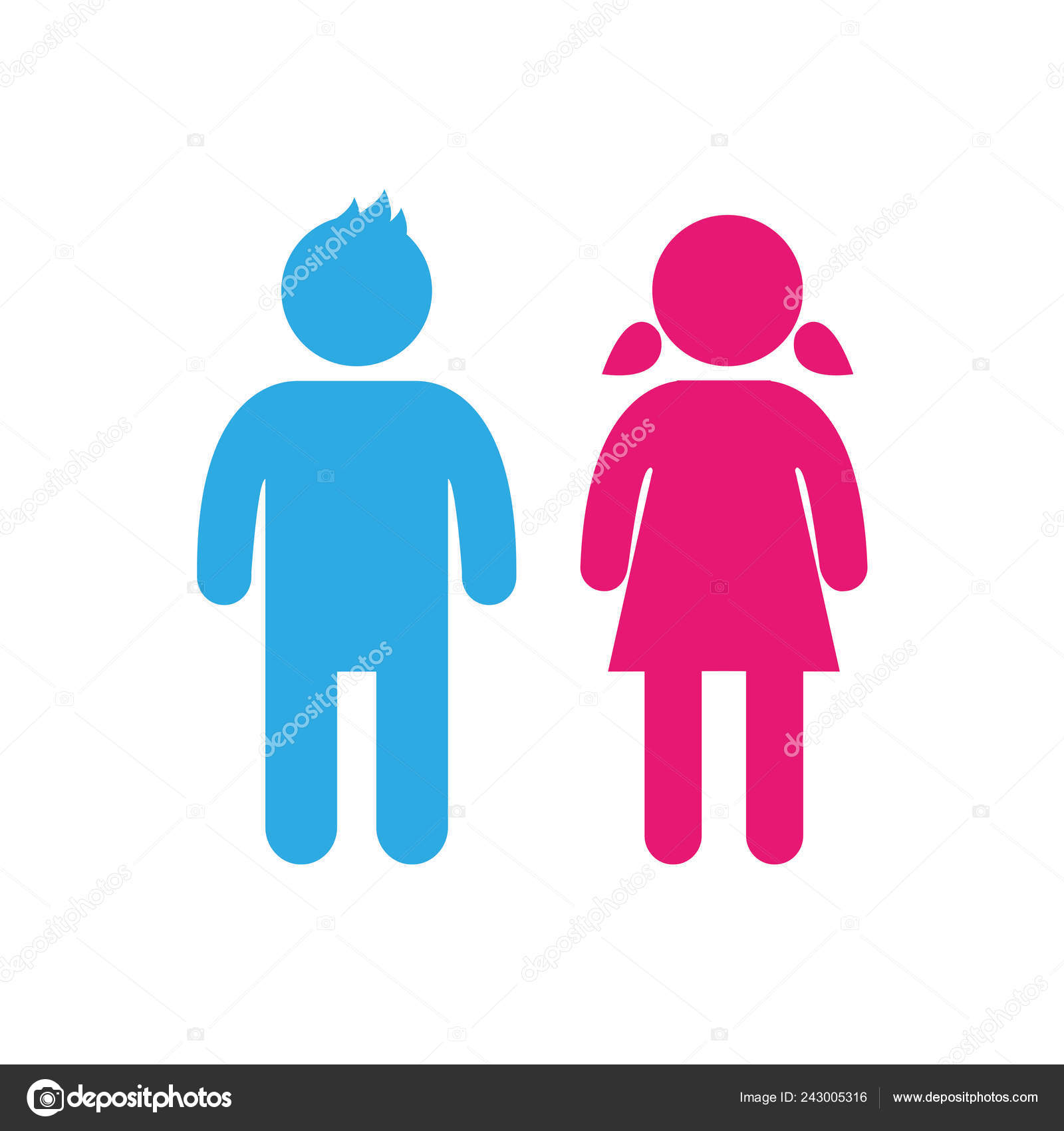 Vector Niña Niño Icono Vector de stock #243005316 de ©4zeva