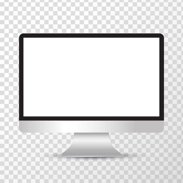 Realistic computer or Pc monitor isolated on transparent background. Vector mockup. Stock Vector ...