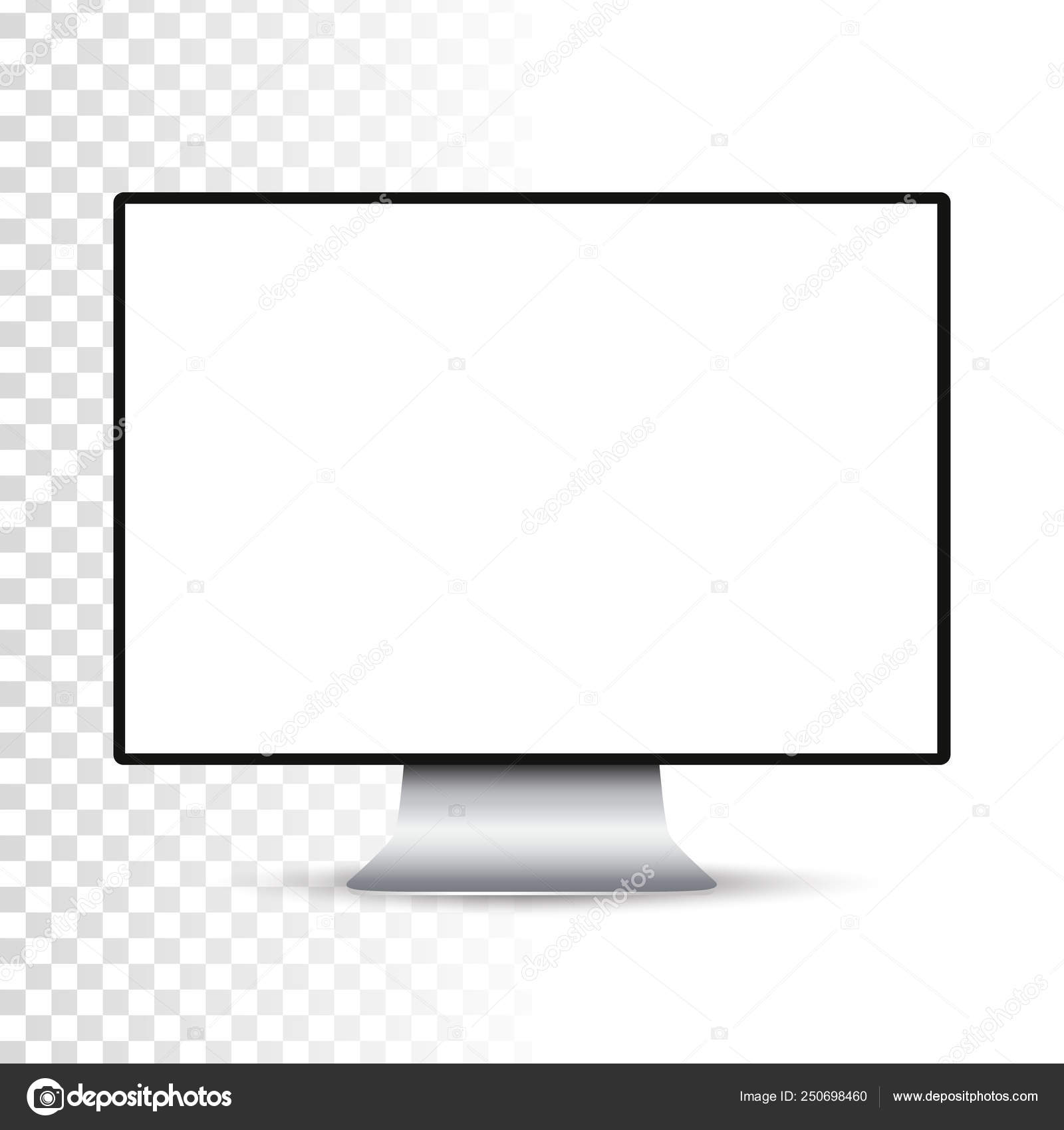 Computador Realista Monitor Isolado Fundo Transparente Mockup Vetorial ...
