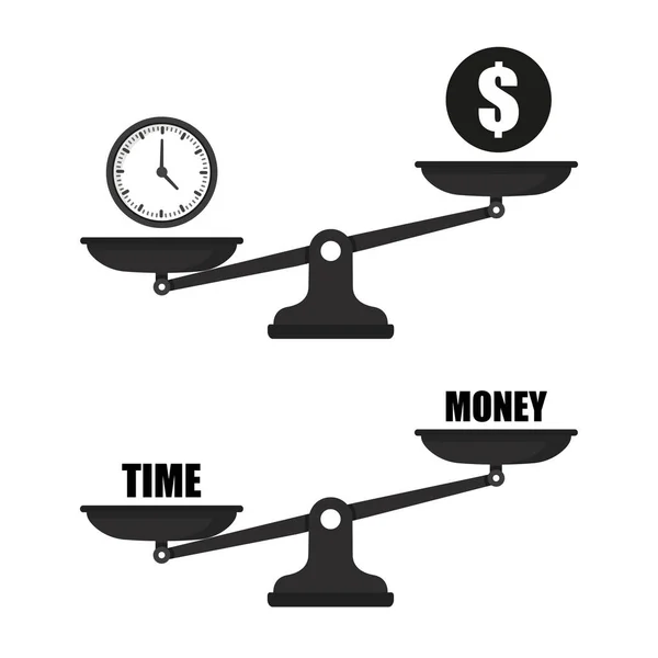 Time Money Scales Illustration Icon Stock Vector by ©4zeva 250697640