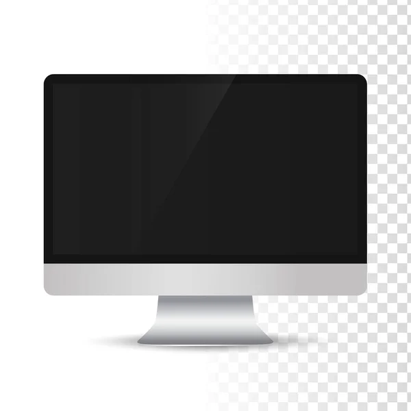 Realistic computer or Pc monitor isolated on transparent background. Vector mockup. Stock Vector ...