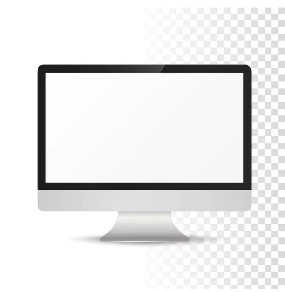 Realistic Computer Monitor Isolated Transparent Background Vector Mockup Stock Vector Image by ...