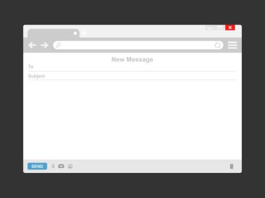Email Window Mail Template Interface Blank Send Message Screen Browser Stock Vector Image by ...