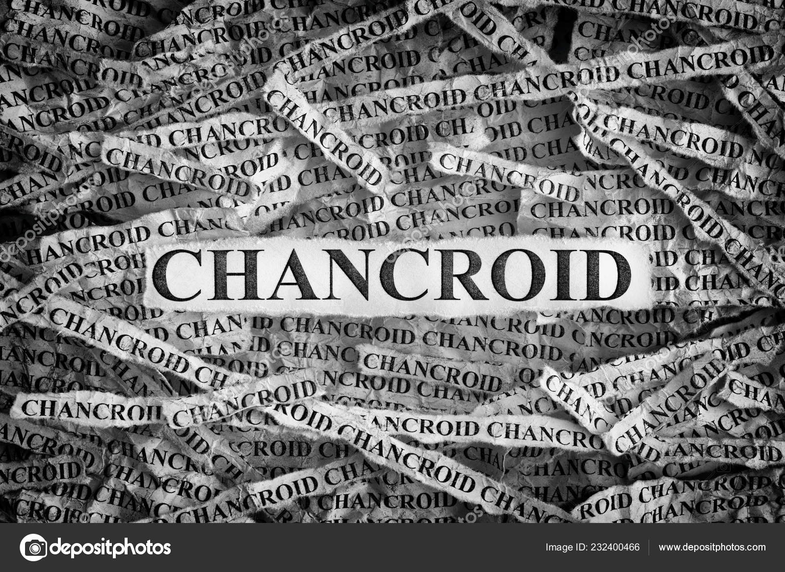 Chancroid Torn Pieces Paper Words Chancroid Concept Image Black White ...