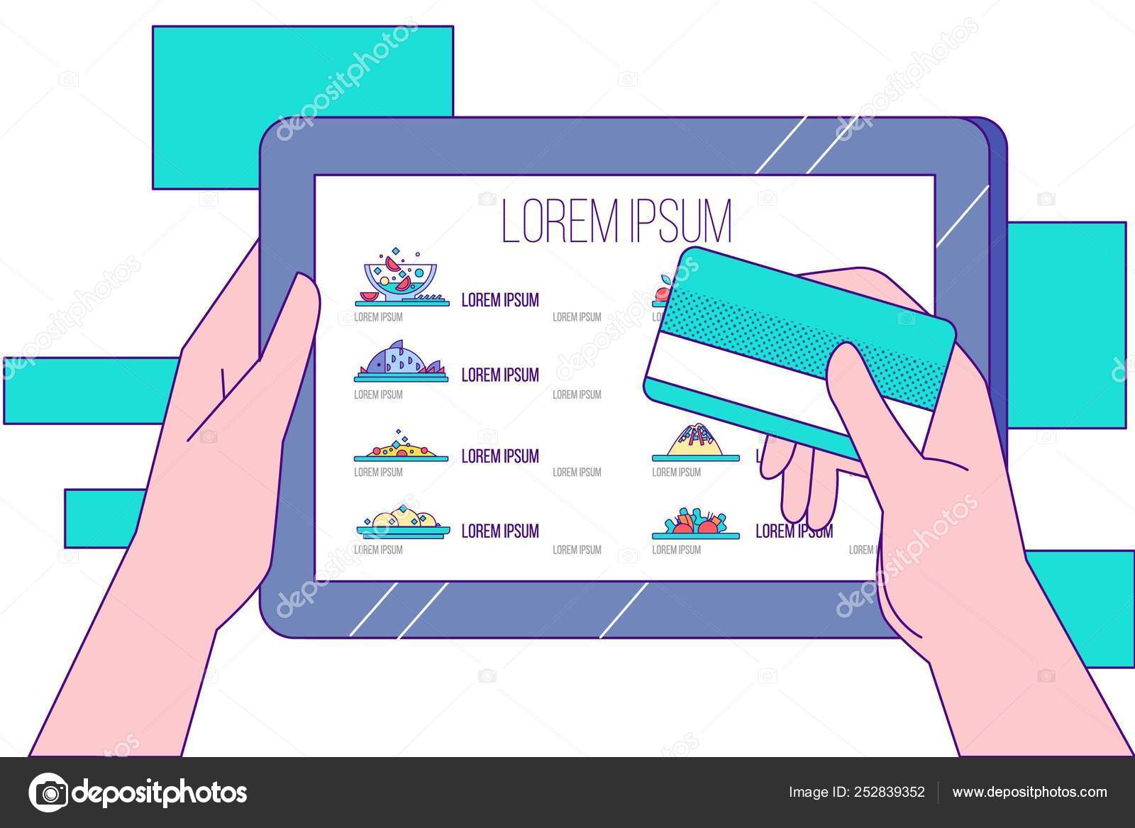 Order Map Internet Food Restaurant Menu — Stock Vector © Ann_Ark #252839352