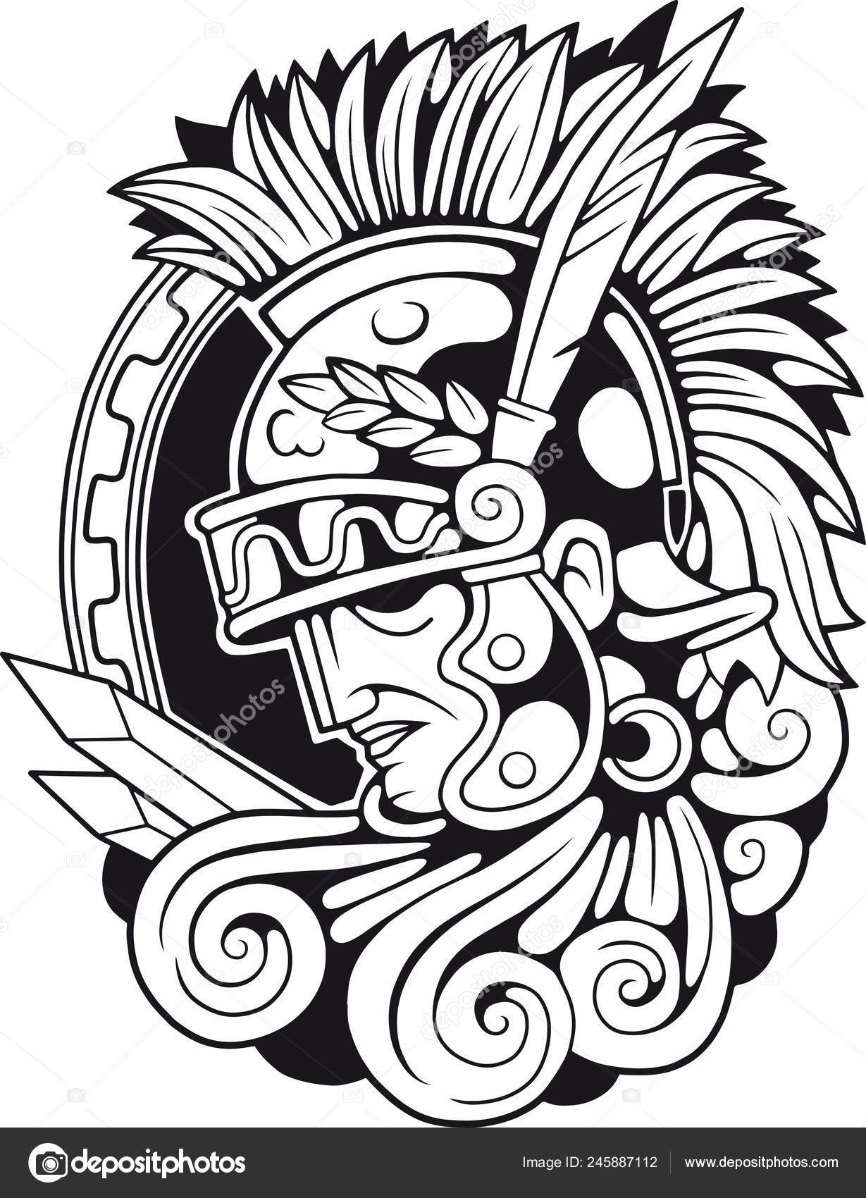 Ancient Roman Antique Warrior Outline Illustration Vector Image — Stock ...
